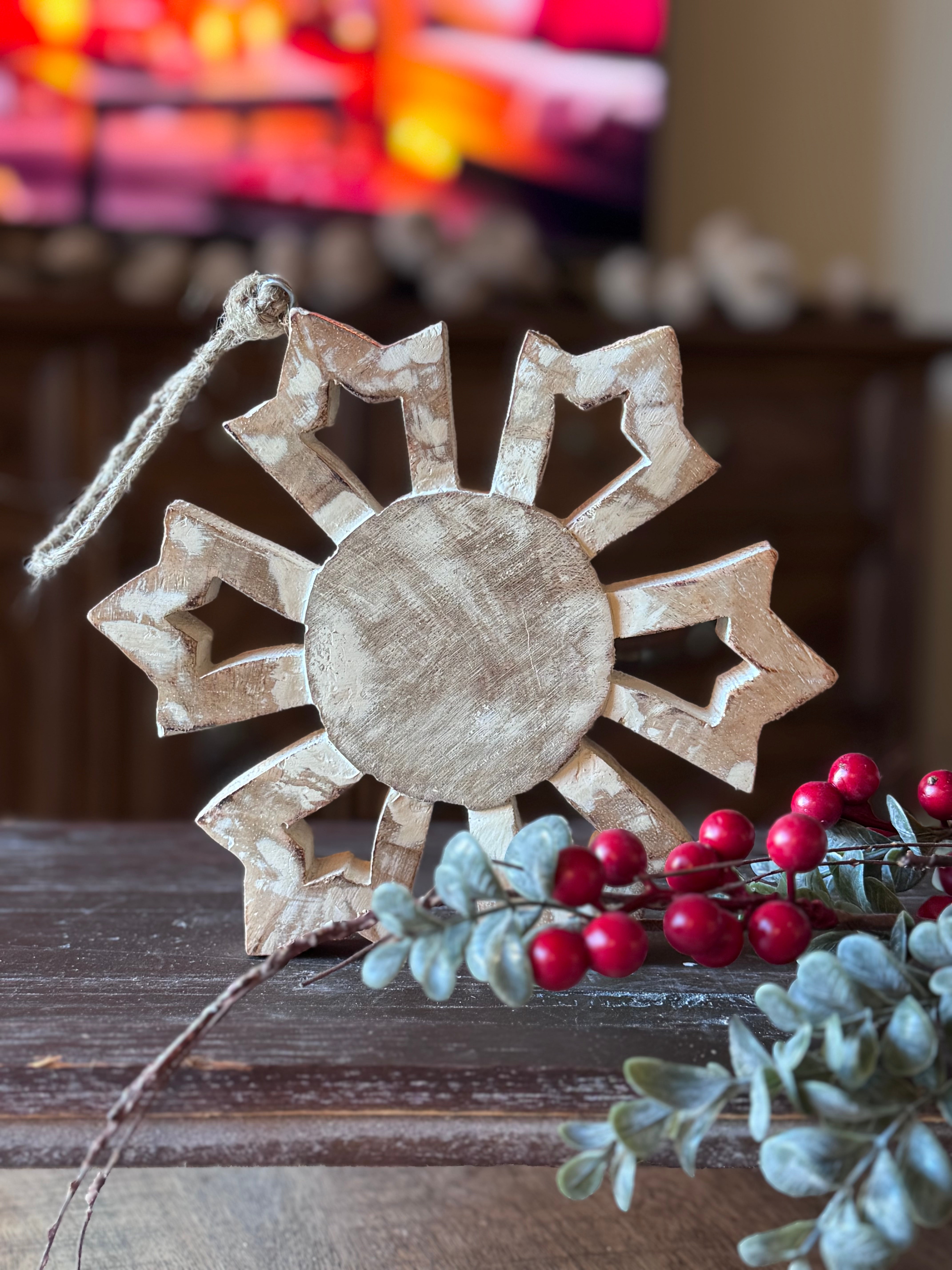 Wooden Snowflake Trivet/Ornament – Terra Cottage